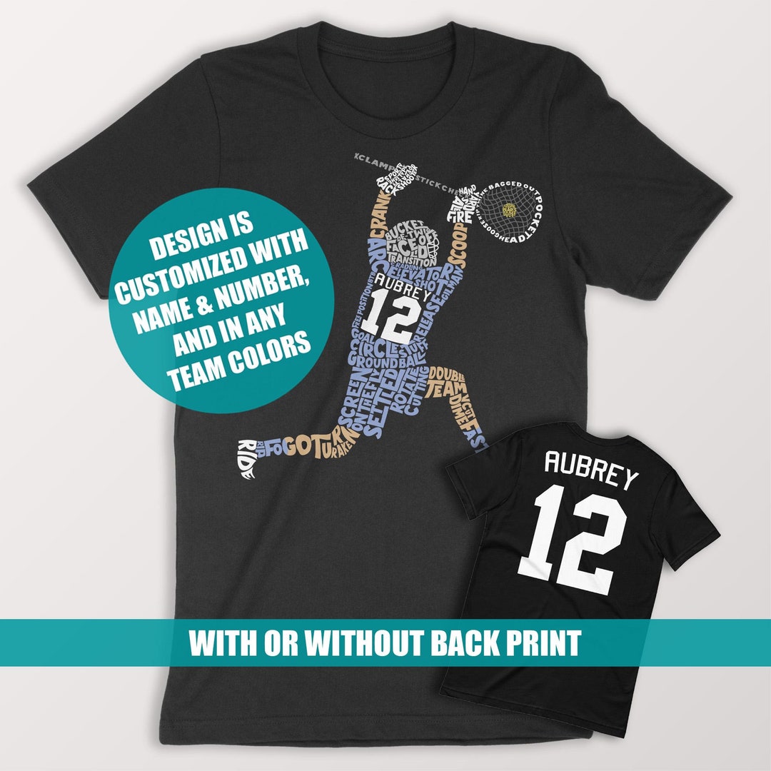 Personalized Lacrosse Goalie Word Art T-shirt: Graphic Customized With ...