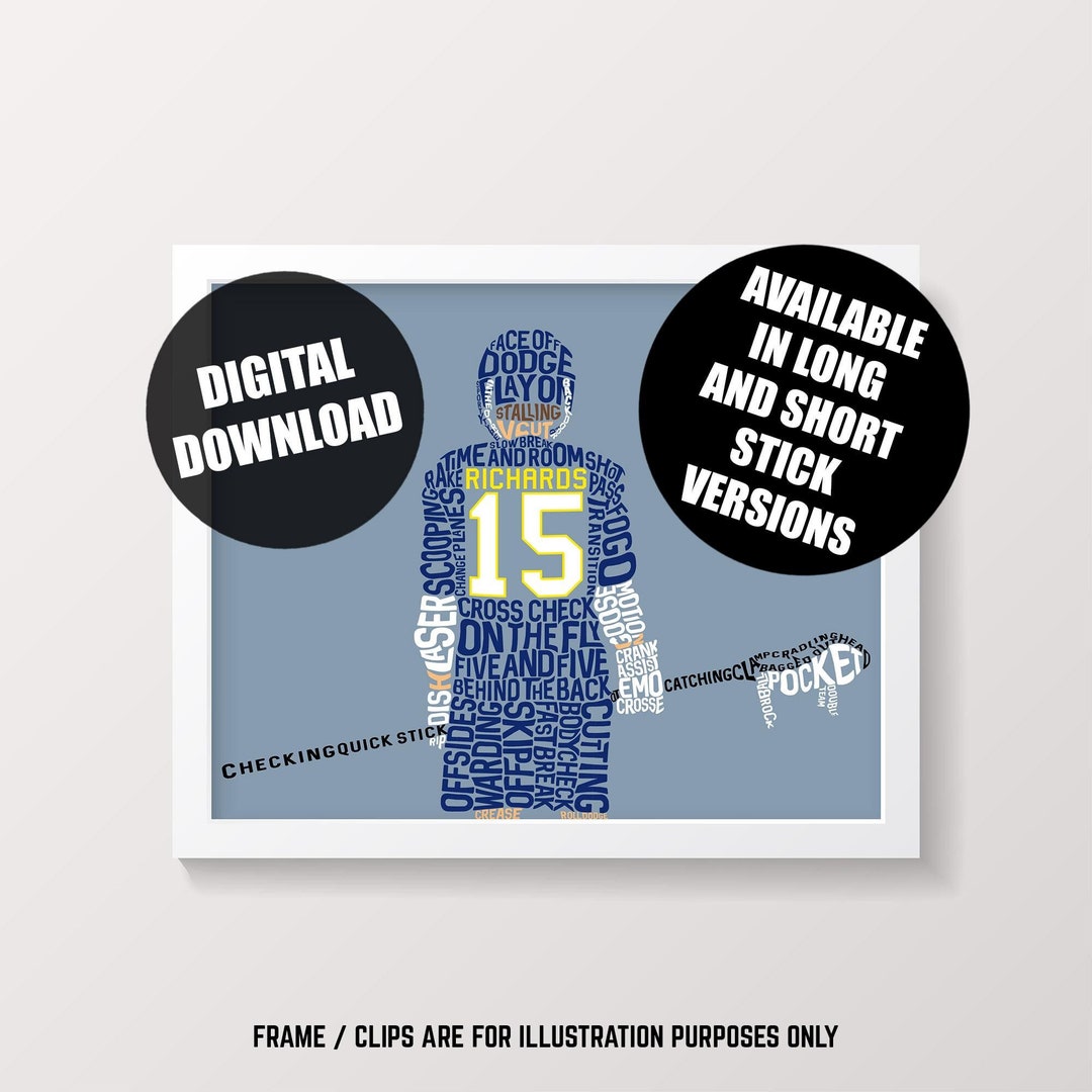 Lacrosse Word Art Printable, Personalize With Name & Number and in Any ...