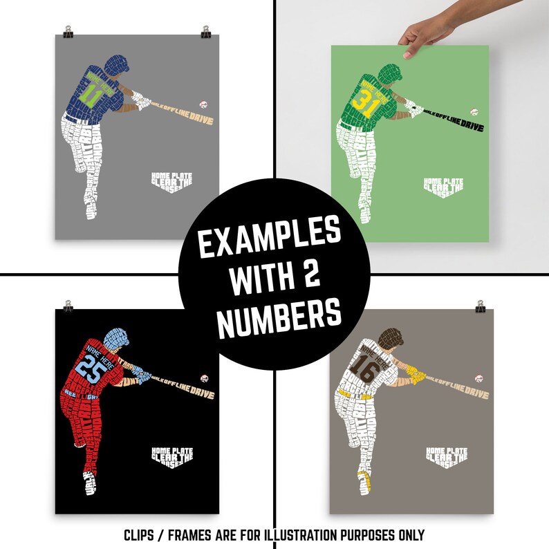Baseball Player Word Art Printable Made to Order Digital - Etsy