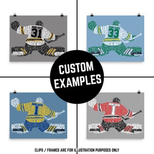 Hockey Goalie Word Art Printable, Customize With Name & Number and in ...