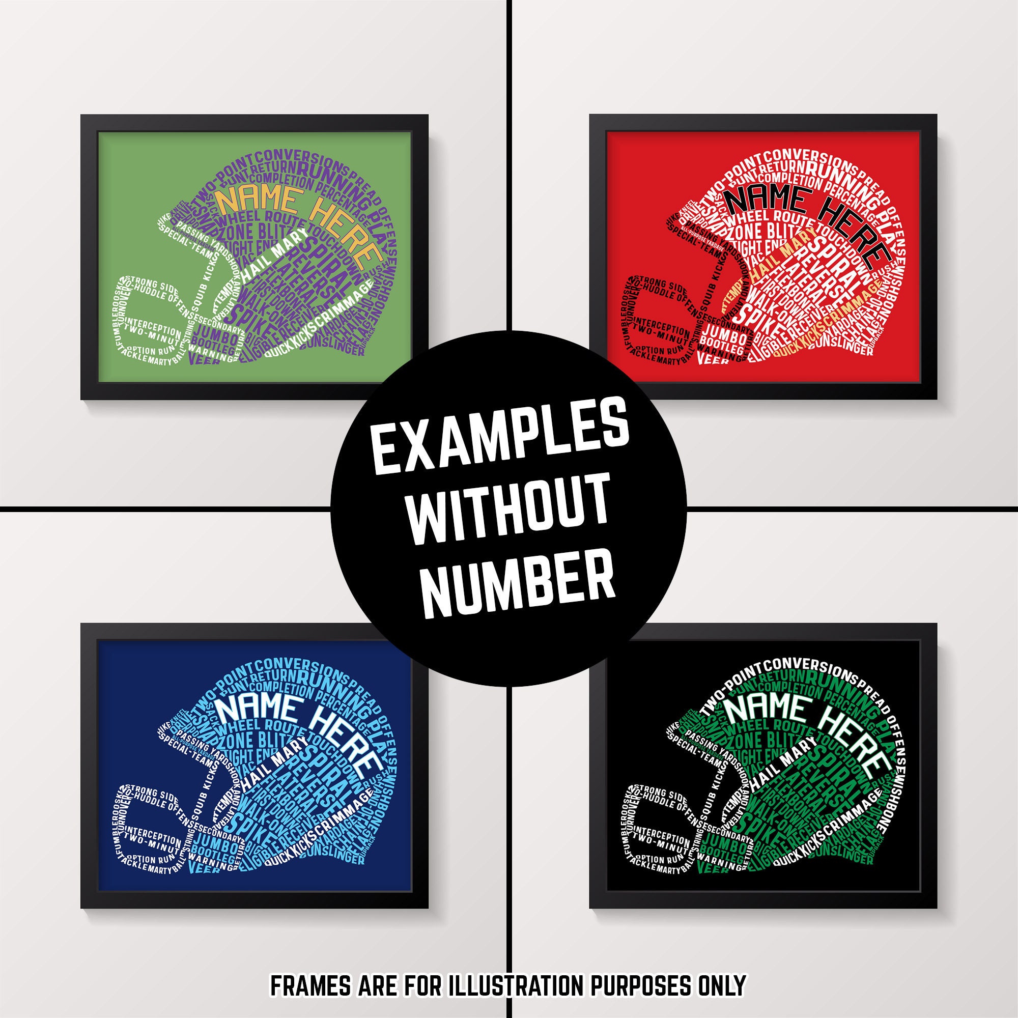 Football Helmet Word Art Printable Personalize With Player or - Etsy