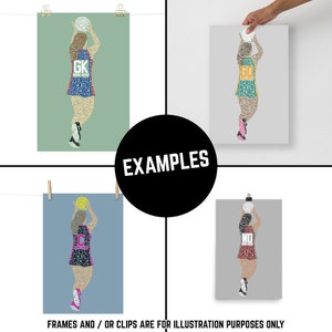 Netball Word Art Print, Personalise With Name & Position and in Any ...