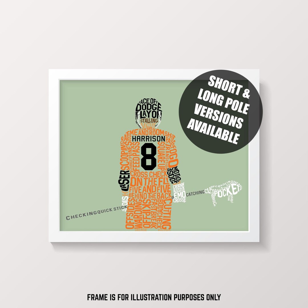 Lacrosse Word Art Print, Personalize With Name & Number and in Any ...