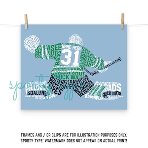 Hockey Goalie Word Art Print, Customize With Name & Number and in Any ...