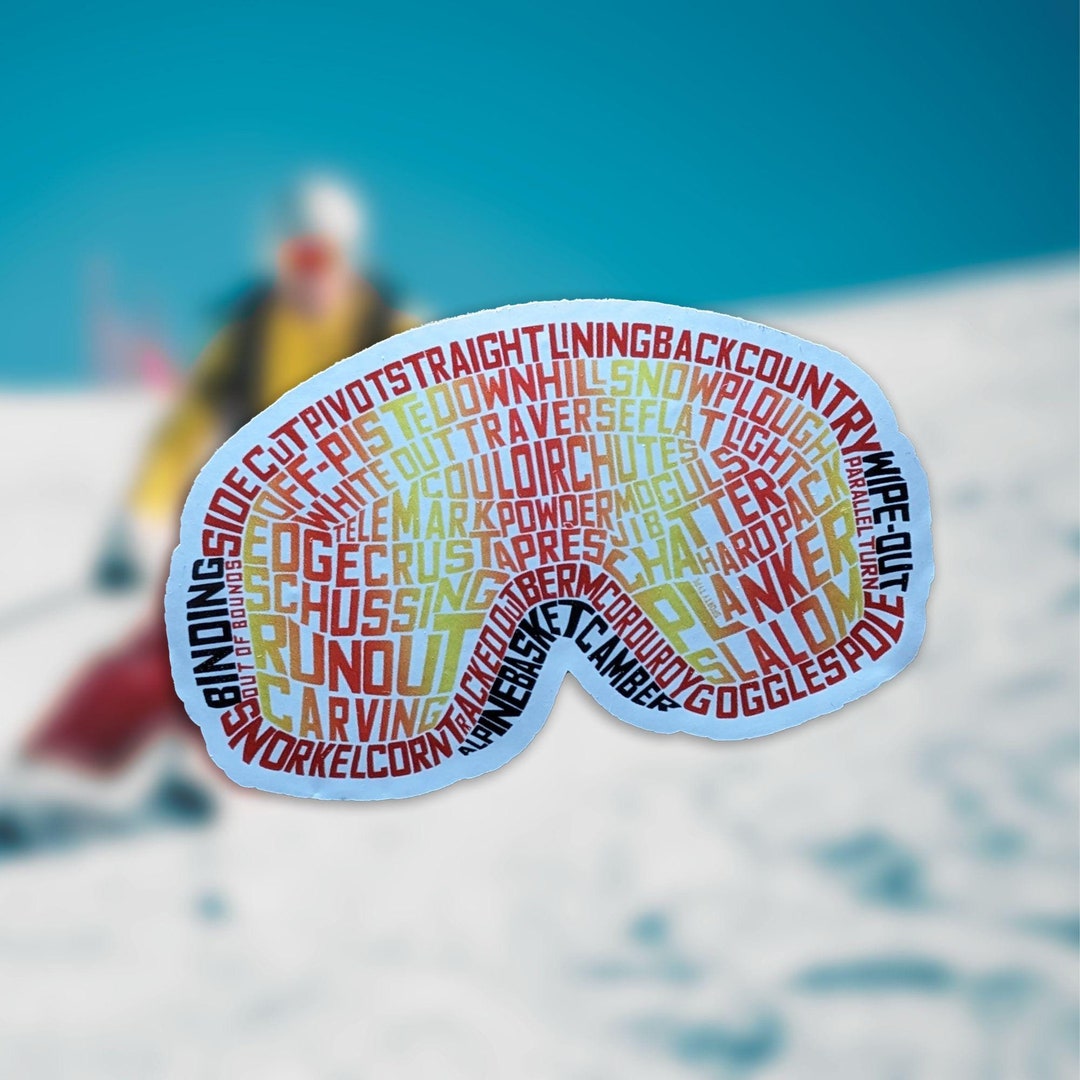 Ski Goggles Word Art Sticker, Weather Resistant Vinyl Decal - Etsy