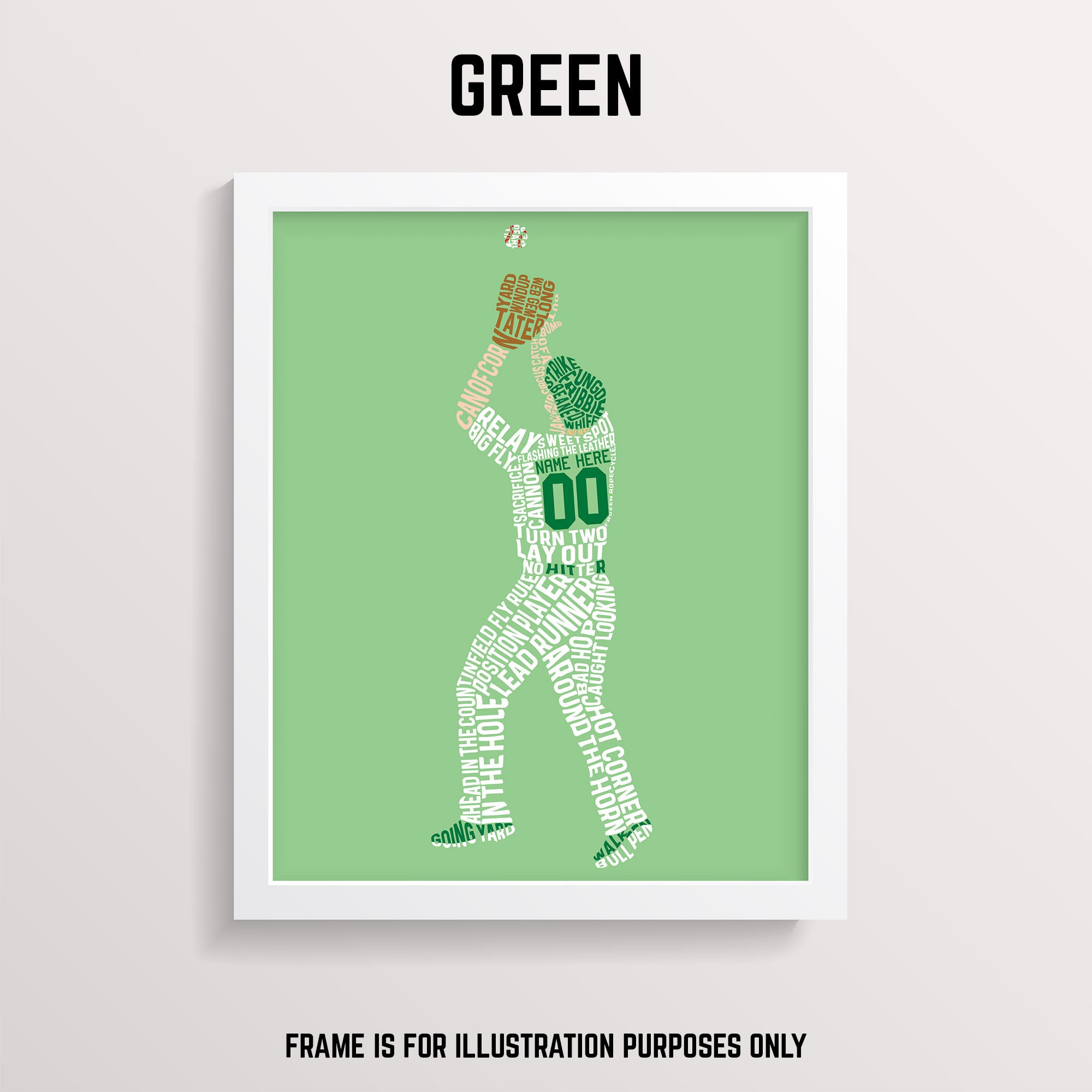 Baseball Player Word Art Printable Downloadable Digital | Etsy