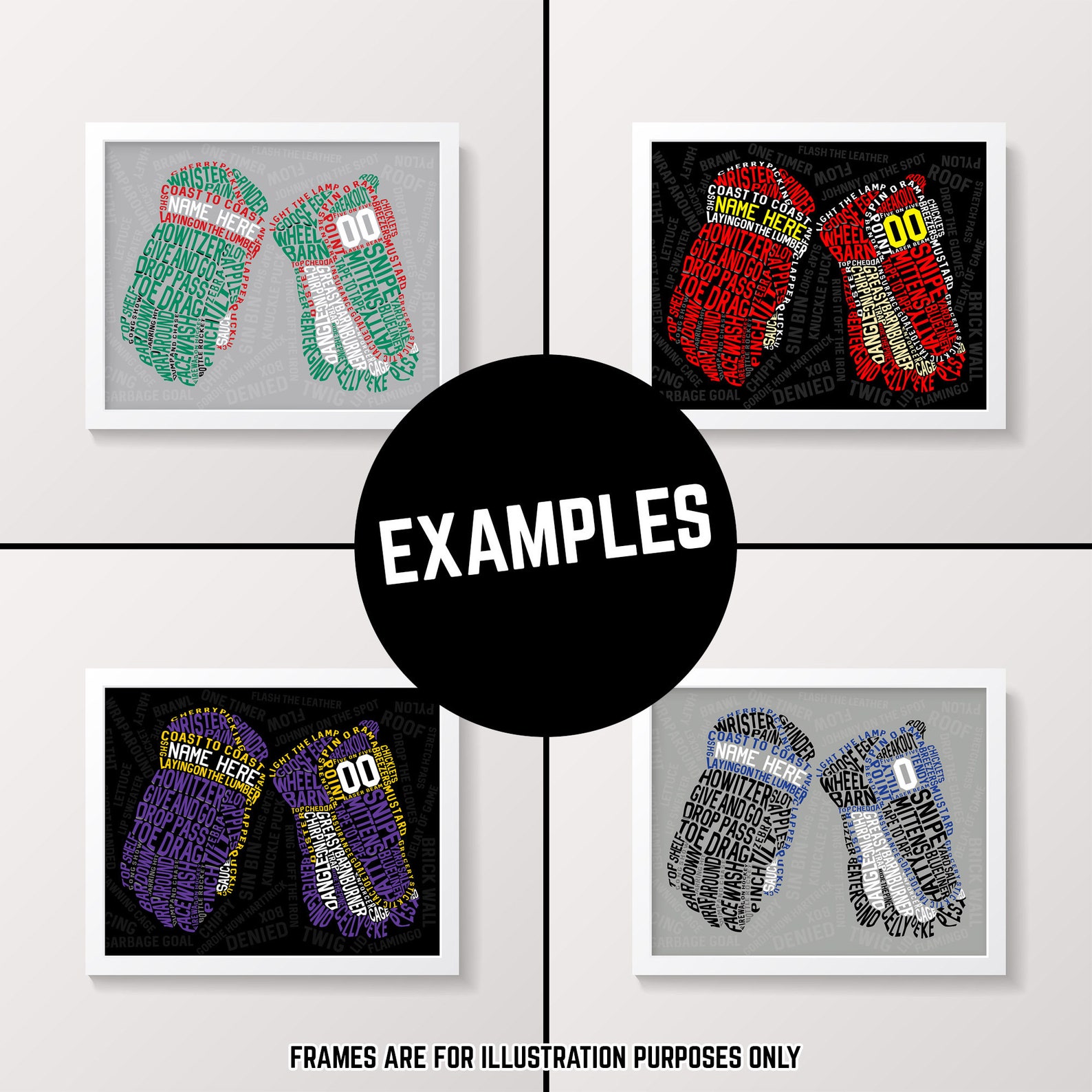 Hockey Gloves Word Art Printable Customized With Name & - Etsy