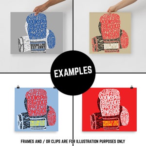 Boxing Gloves Word Art Printable, Customize With Name or Short Message ...