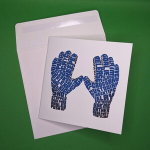 Soccer Goalie Gloves Word Art Card: Handmade 5x5in Thank You or ...