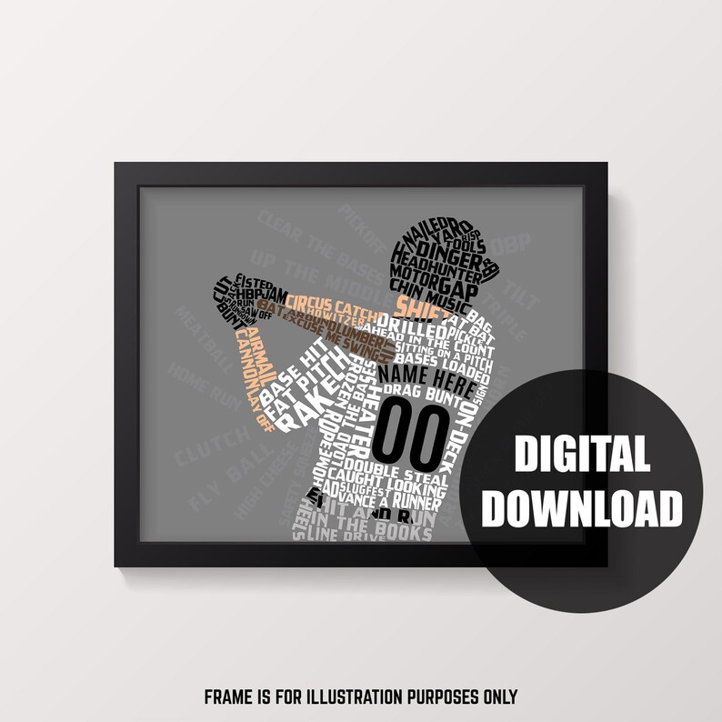 Baseball Word Art Printable Downloadable Print Digital - Etsy