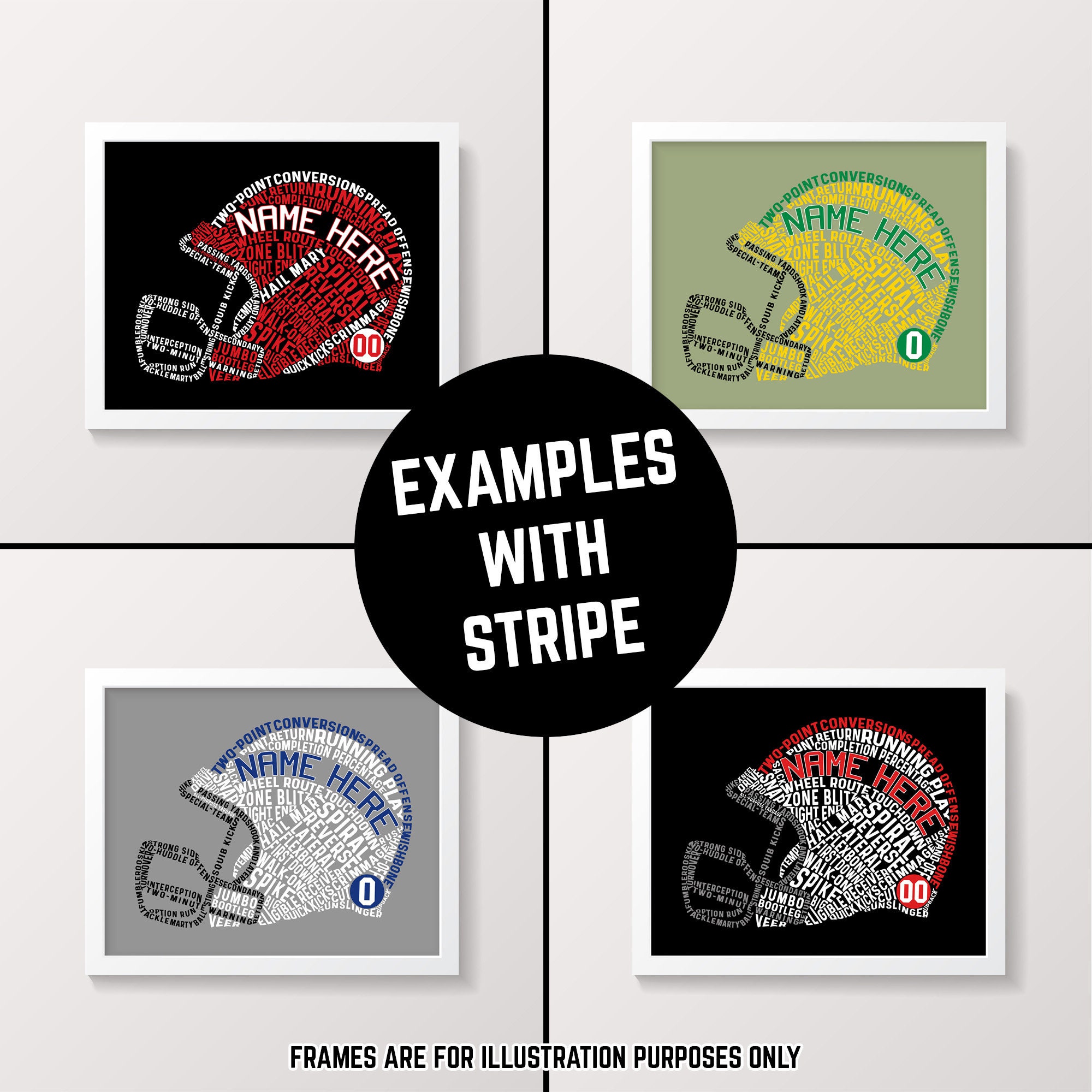 Football Helmet Word Art Print Personalized Football Print - Etsy