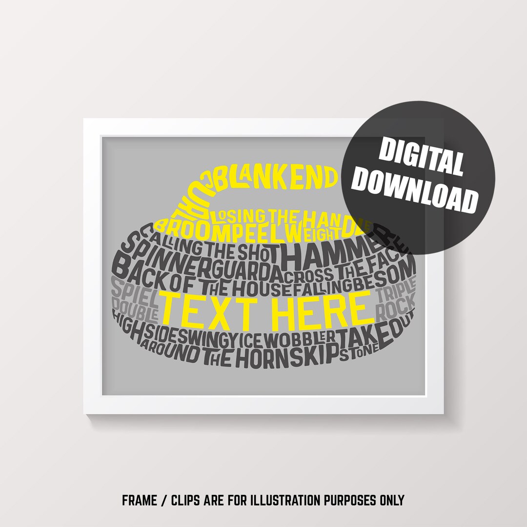 Curling Word Art Printable Customize With Name or Short - Etsy