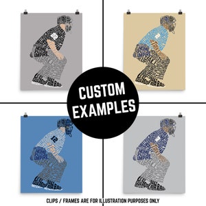 Baseball Umpire Word Art Print, Customise With Number and in Any Colors ...