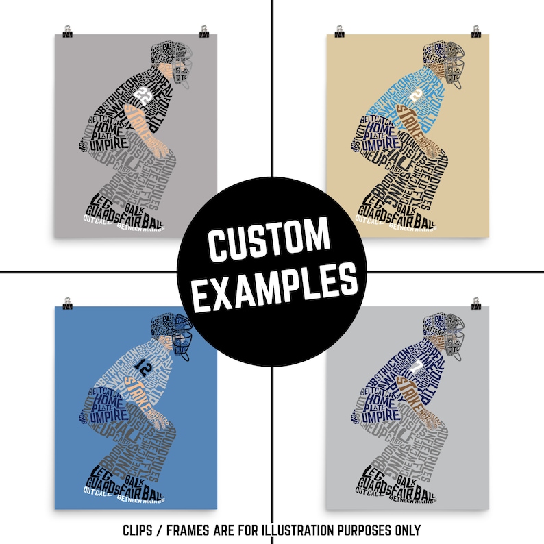 Baseball Umpire Word Art Print Customise With Number and in - Etsy