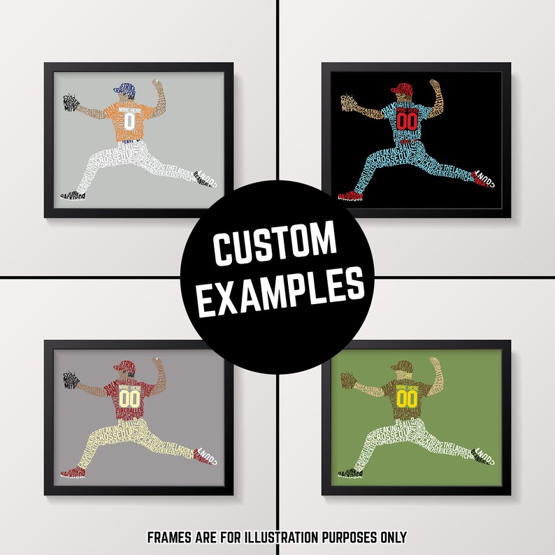 Baseball Pitcher Word Art Printable Available With Any Name & | Etsy
