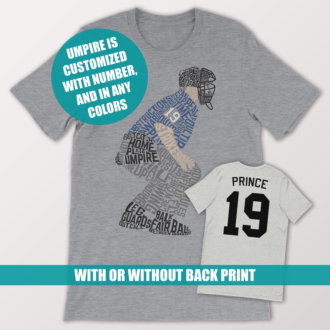 Baseball Umpire Word Art T-shirt, Customize With Number, in Any Color ...