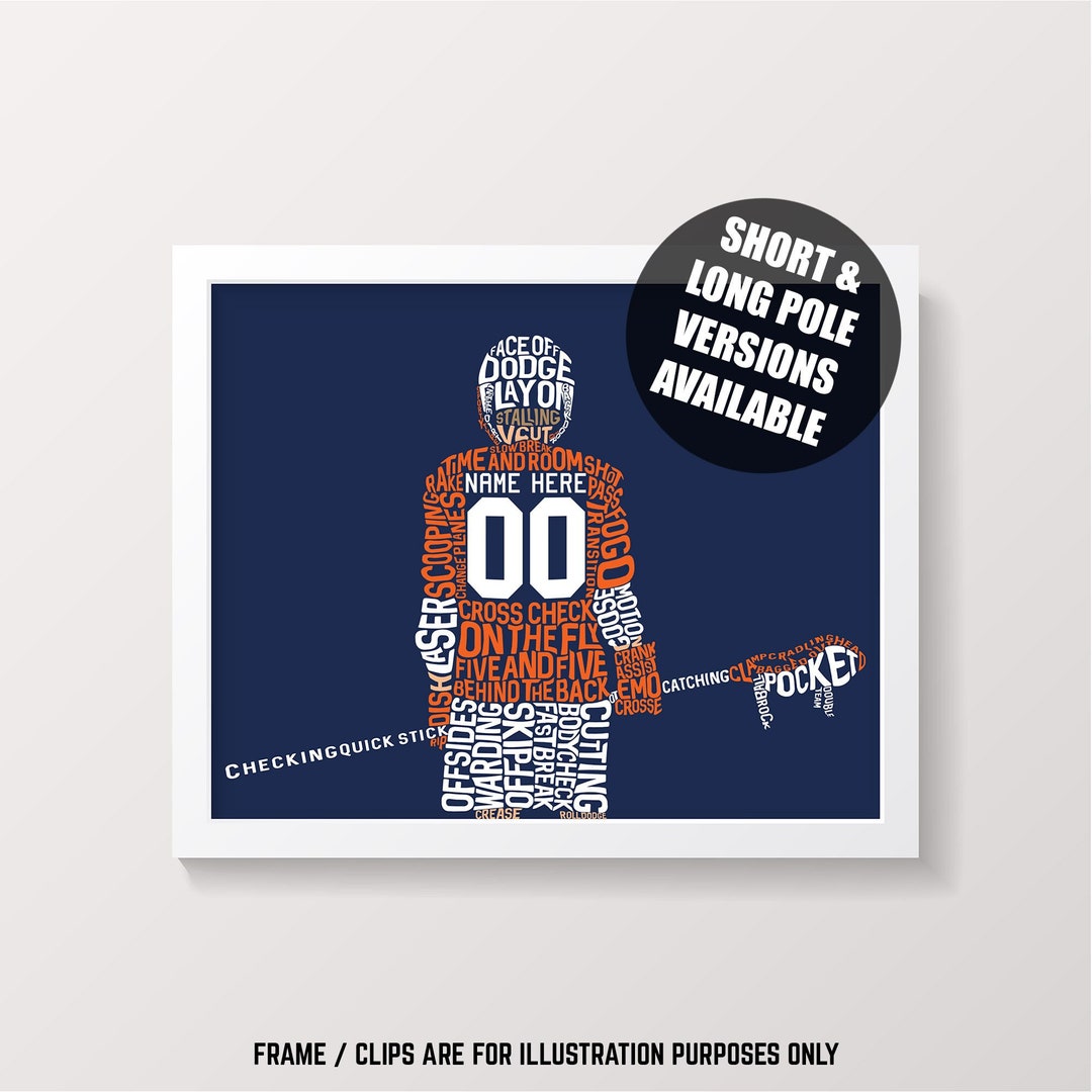 Lacrosse Word Art Print, Personalized With Name, Number, and Colors - Etsy