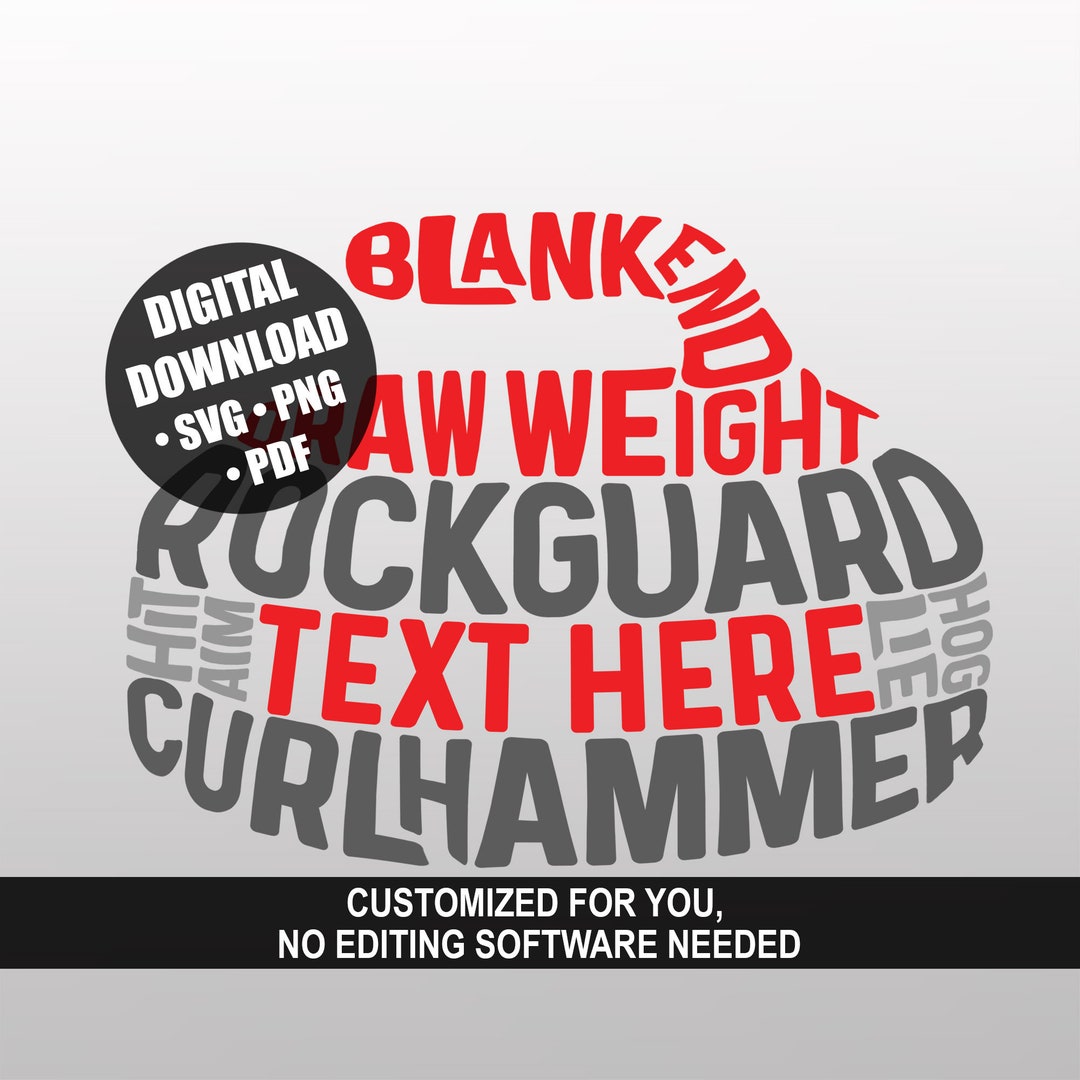 Curling Stone Word Art SVG PNG, Customized for You With Team, Player or ...