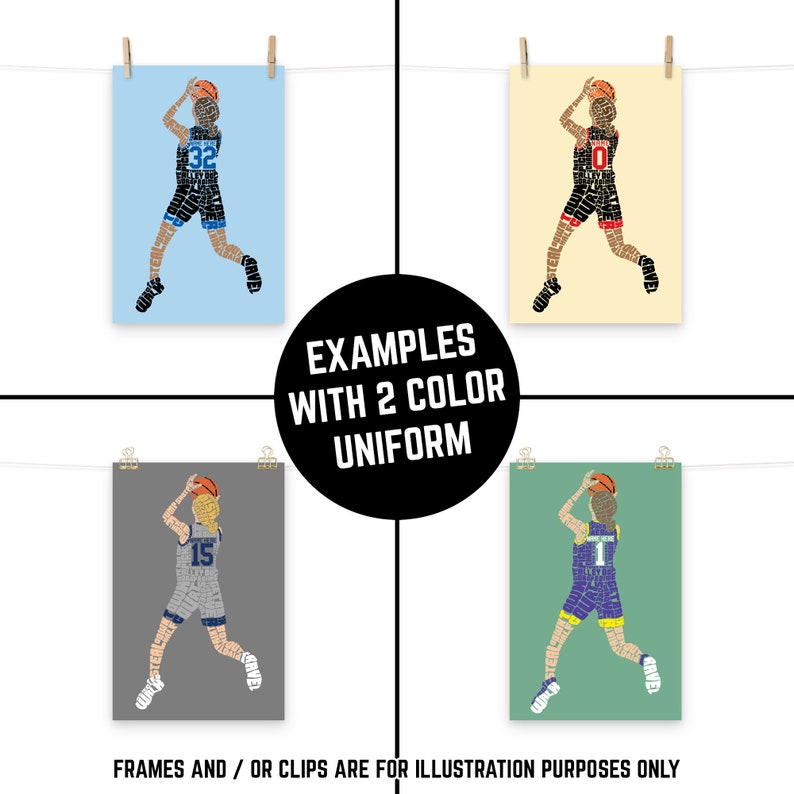Girl Basketball Player Word Art Print: Customize With Name & Number, in ...