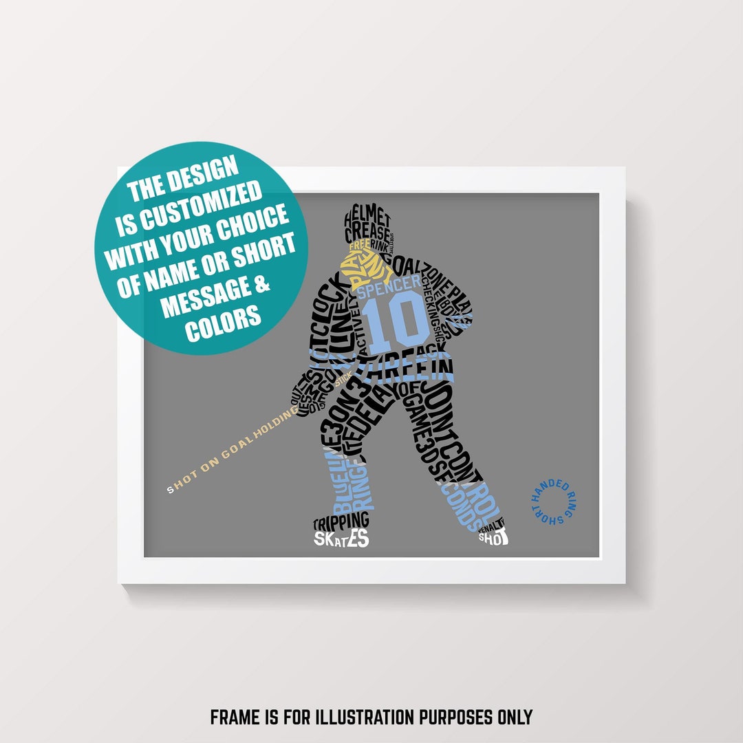 Ringette Player Word Art Print: Personalized With Name, Number & Colors ...