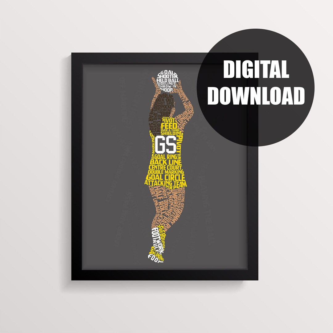 Netball Word Art Printable Customise With Name & Positon and - Etsy UK