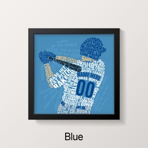 Baseball Word Art Print, Customize With Name & Number, in Any Color ...