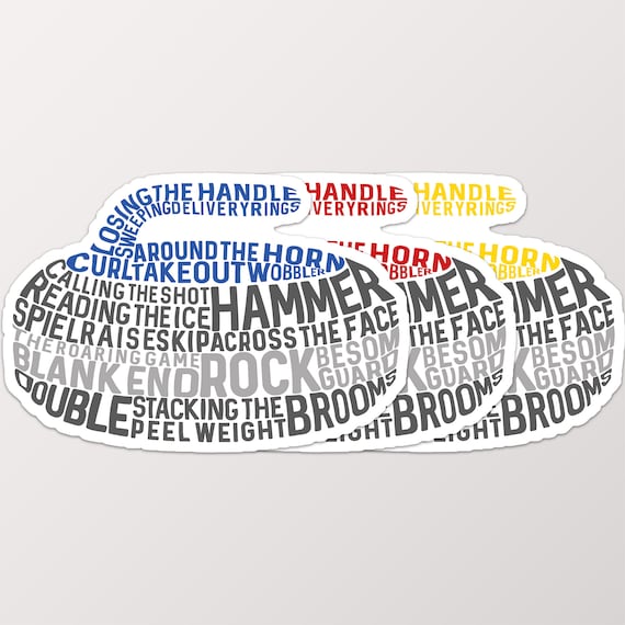 Curling Stone Word Art Sticker 3 Colors Available Weather - Etsy