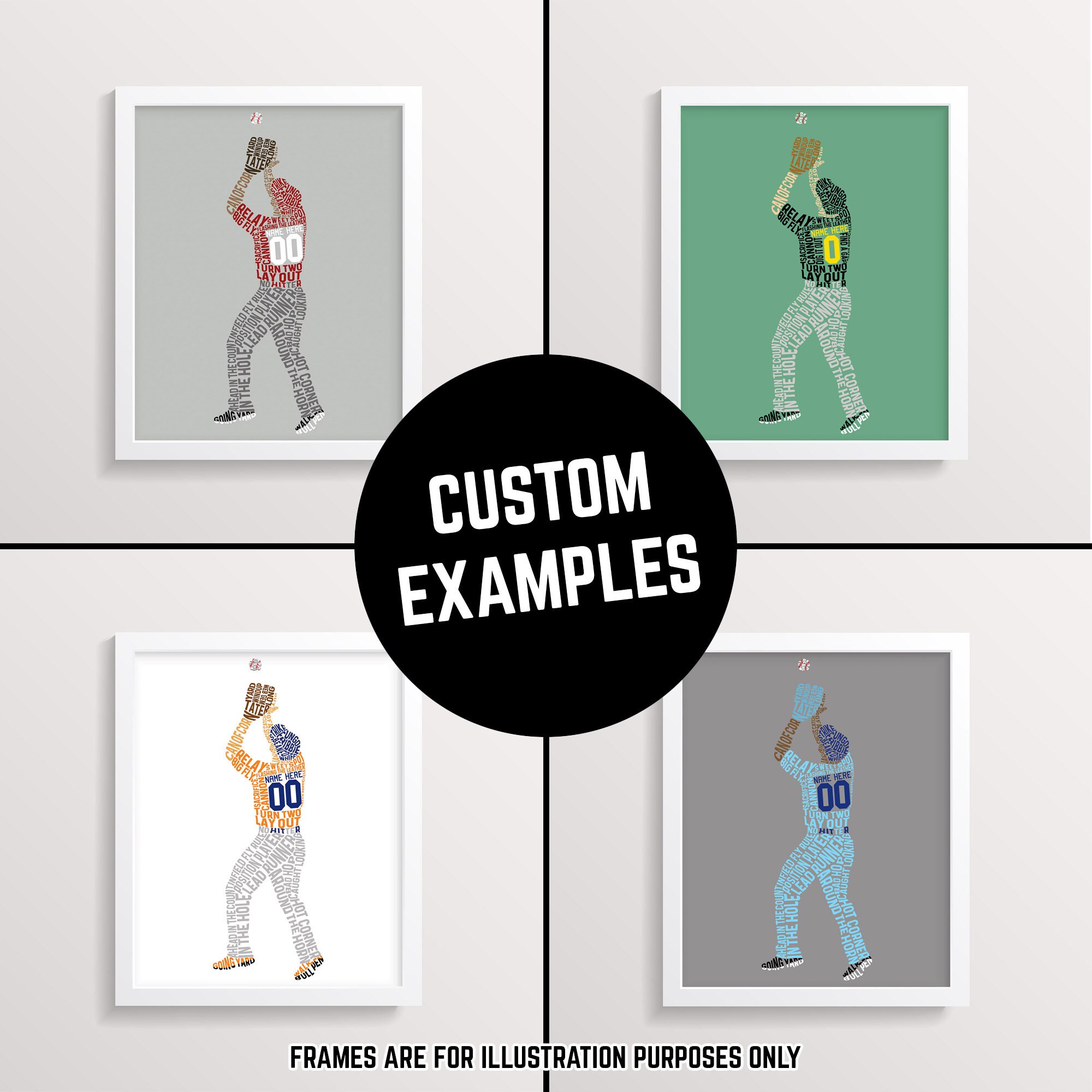 Baseball Player Word Art Printable Downloadable Digital | Etsy