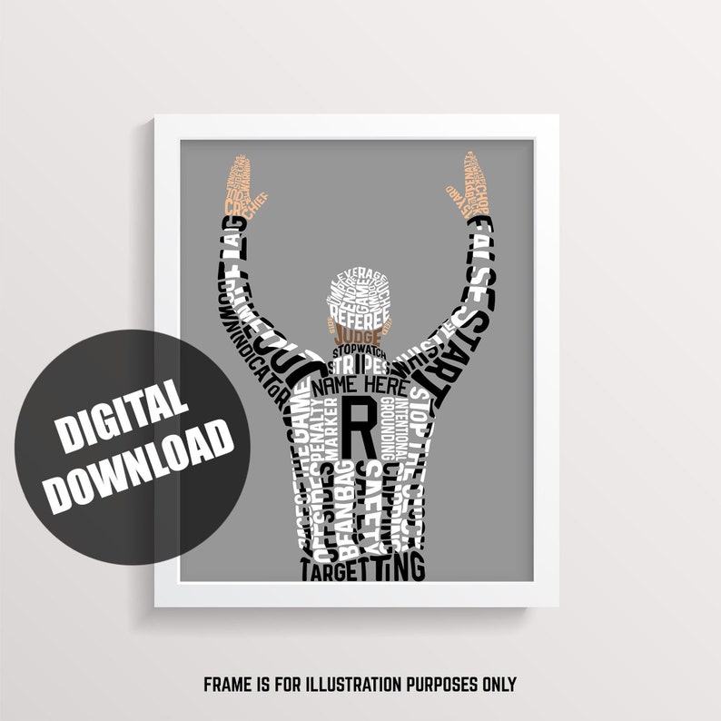 Football Referee Word Art Printable Made to Order Digital - Etsy