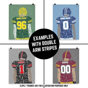 Football Player Word Art Print, Customize With Name & Number and in Any ...