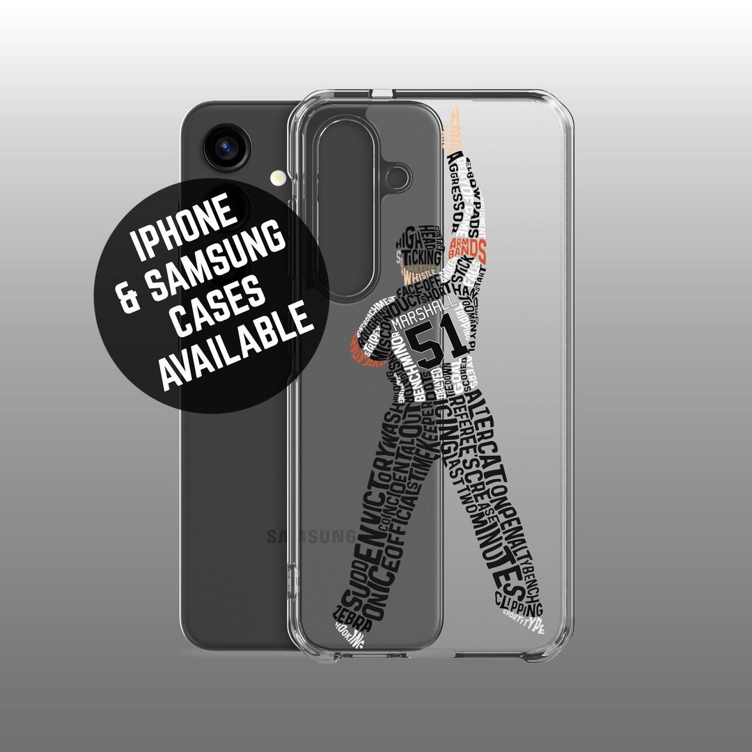 Hockey Referee Word Art Clear Case for iPhone & Samsung, Customize With ...