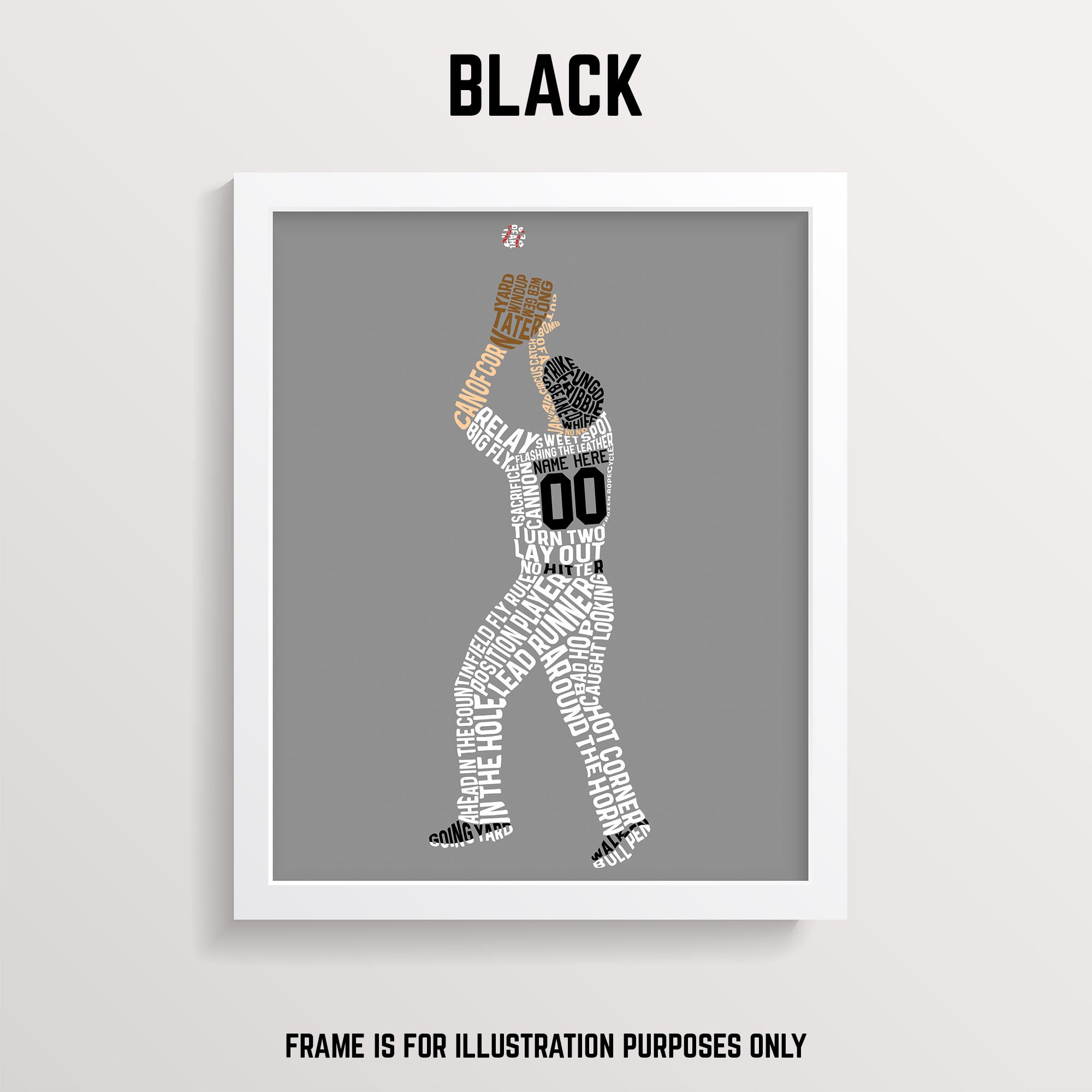 Baseball Player Word Art Printable Downloadable Digital | Etsy