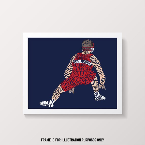 Wrestling Word Art Print Personalize With Name / Short - Etsy