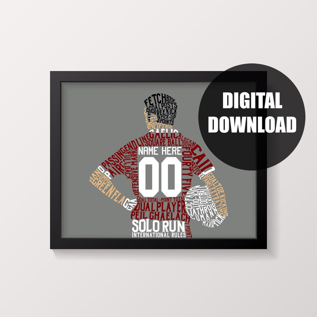 Gaelic Football Word Art Printable Gaelic Football Print Out - Etsy