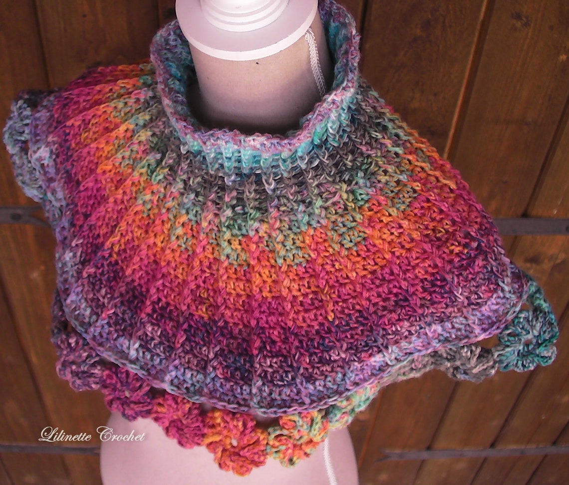 Collar Cowl Capelet Crochet Pattern Instant PDF Download, English ...