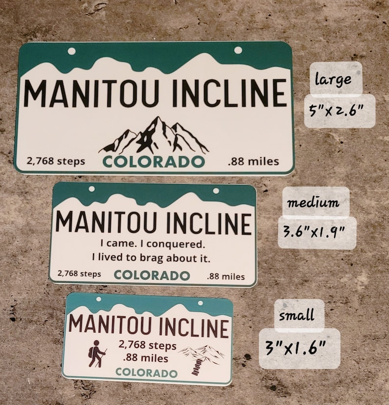 STICKER of Manitou Incline, Vinyl STICKER, Colorado License Plate ...