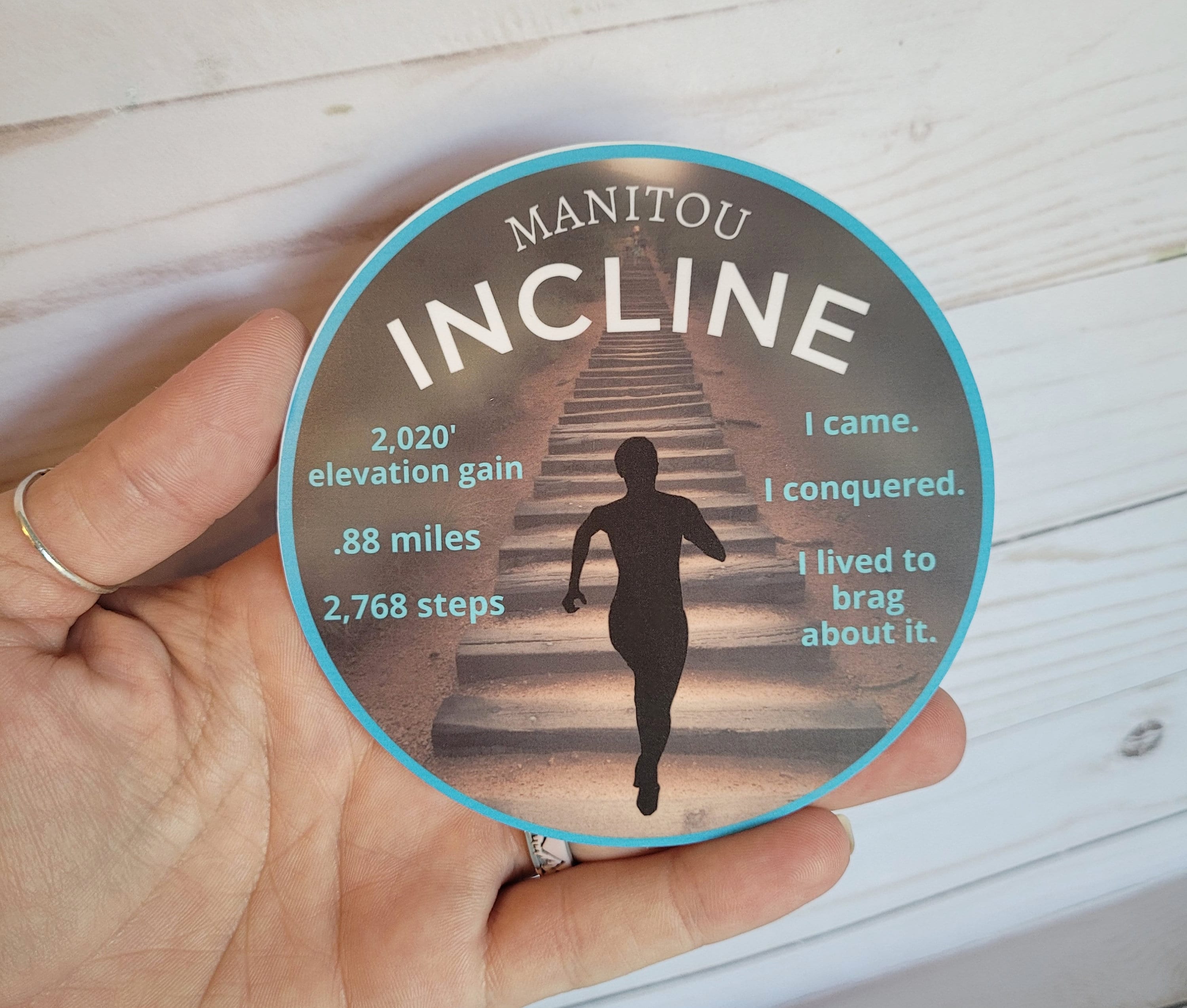 VINYL STICKER of Manitou Incline, Colorado, Incline Stairs, Water ...