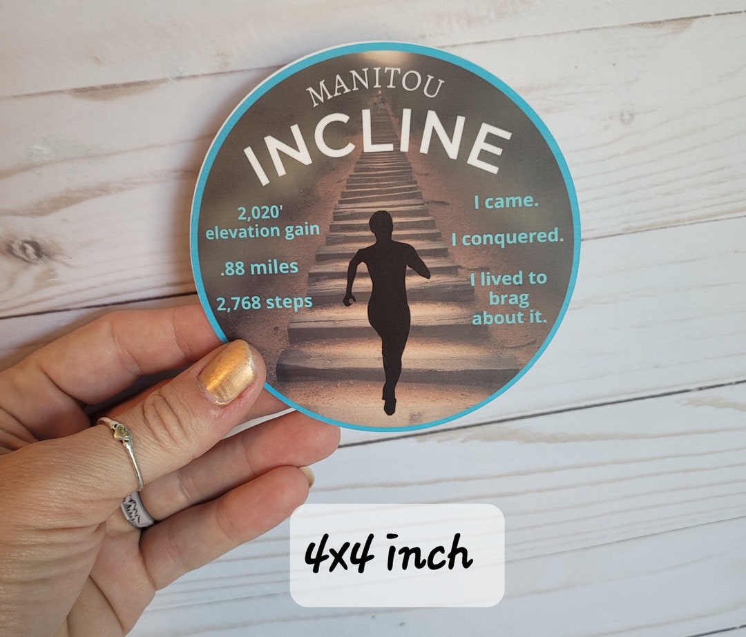 VINYL STICKER of Manitou Incline, Colorado, Incline Stairs, Water ...