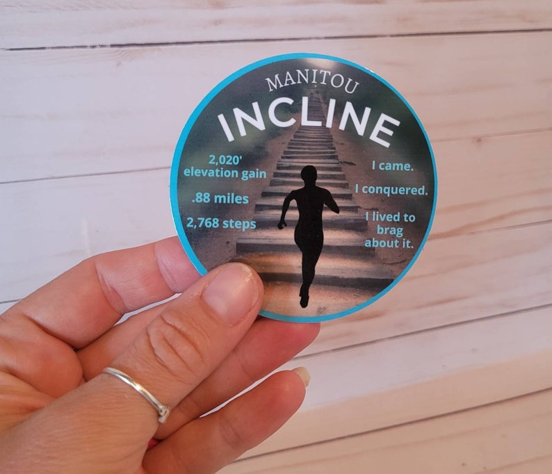 VINYL STICKER of Manitou Incline, Colorado, Incline Stairs, Water ...