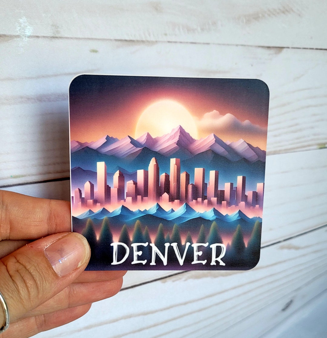 Denver Cityscape Vinyl Sticker, Water Bottle Decal, Lap Top Sticker ...