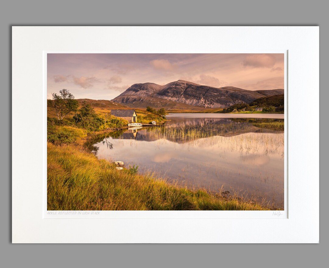 Arkle & Loch Stack, Sutherland, Scotland - A2 (70x50cm) Unframed ...
