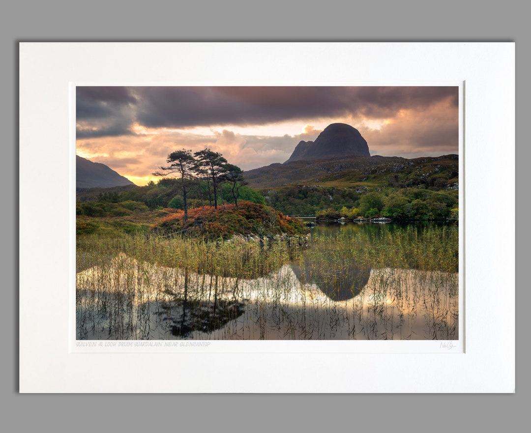 Suilven & Loch Druim Suardalain Near Glencanisp, Scotland - A2 (70x50cm ...