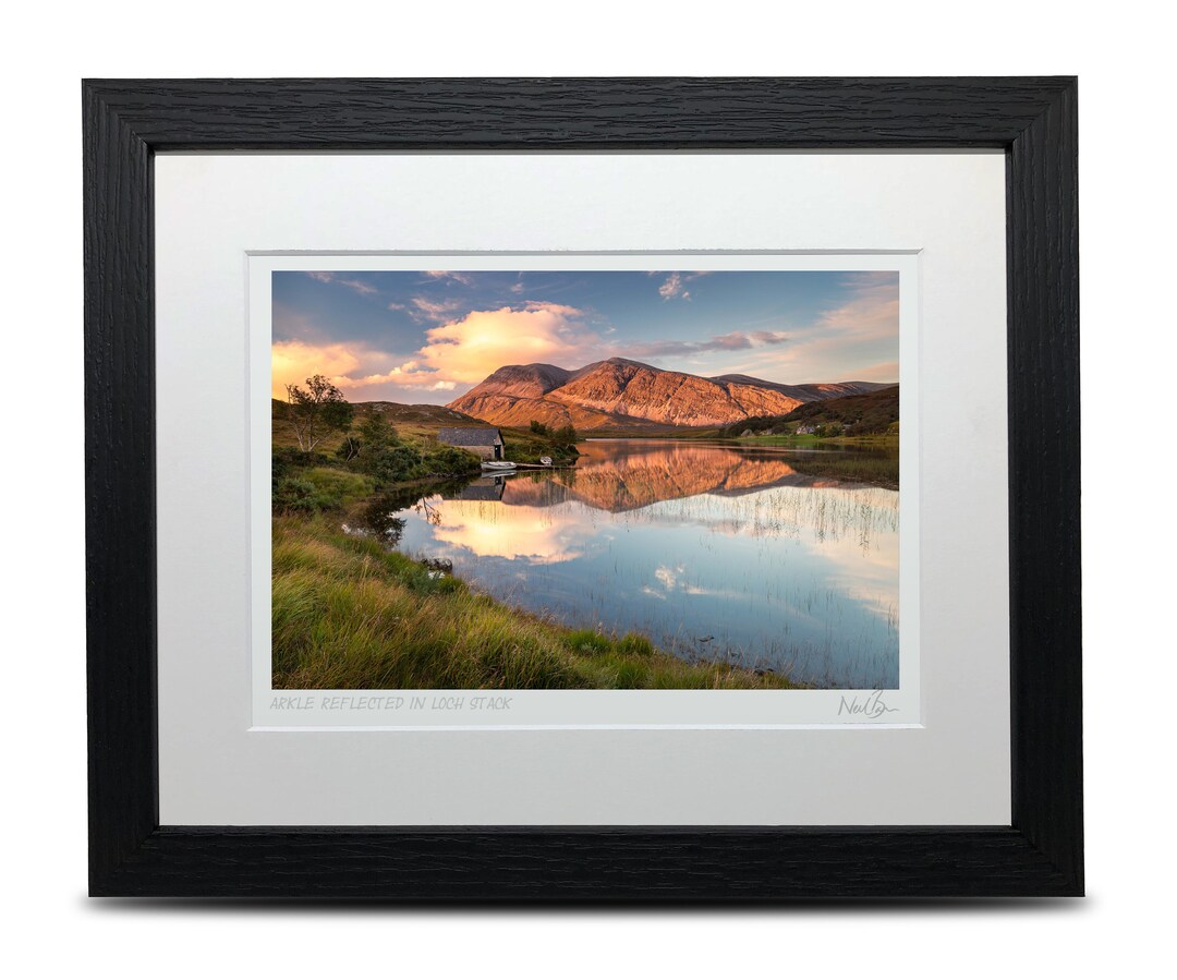 Arkle & Loch Stack, Sutherland, Scotland - A5 (10" X 8") Framed ...