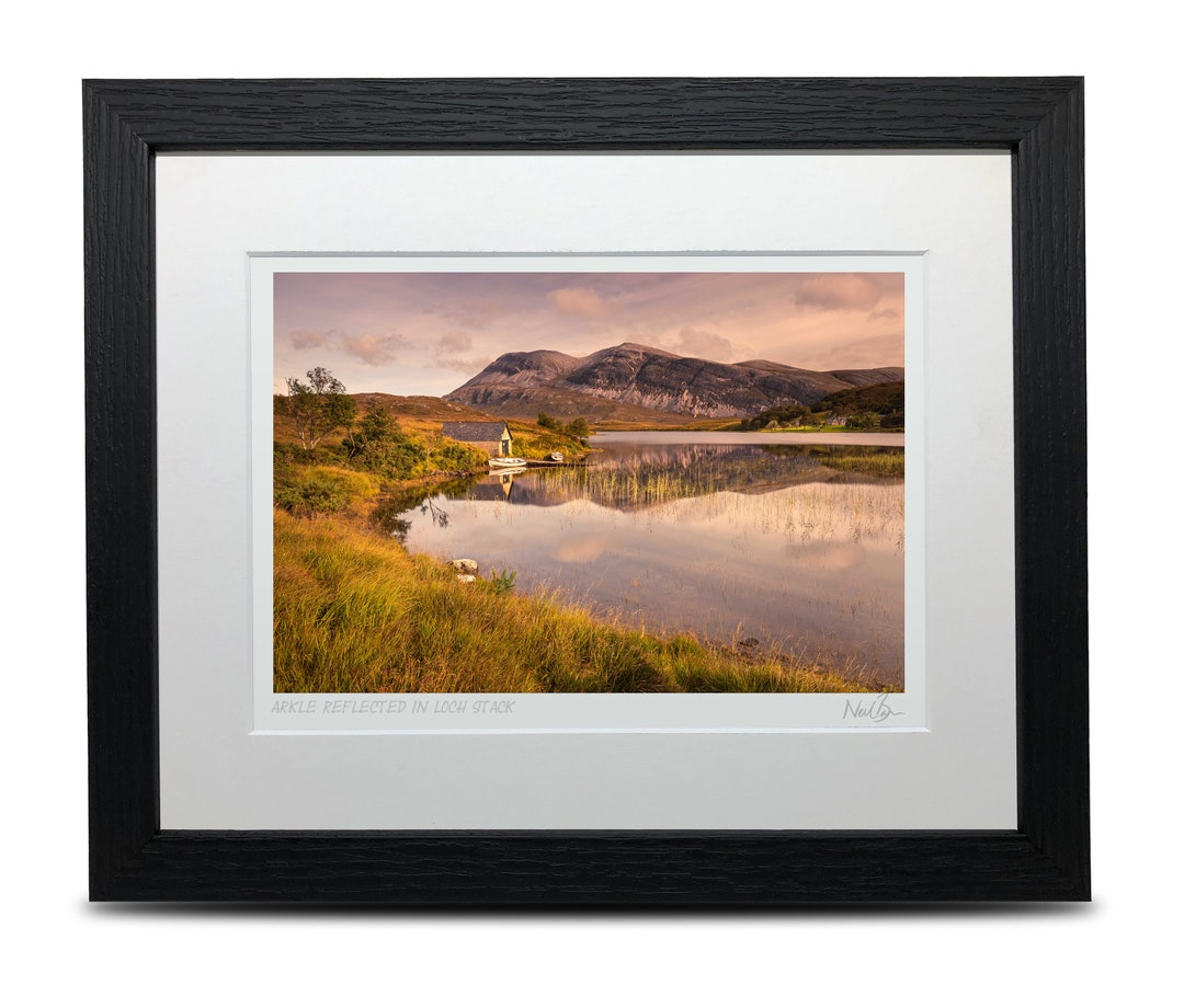 Arkle & Loch Stack, Sutherland, Scotland A5 10 X 8 Framed Scottish Fine ...