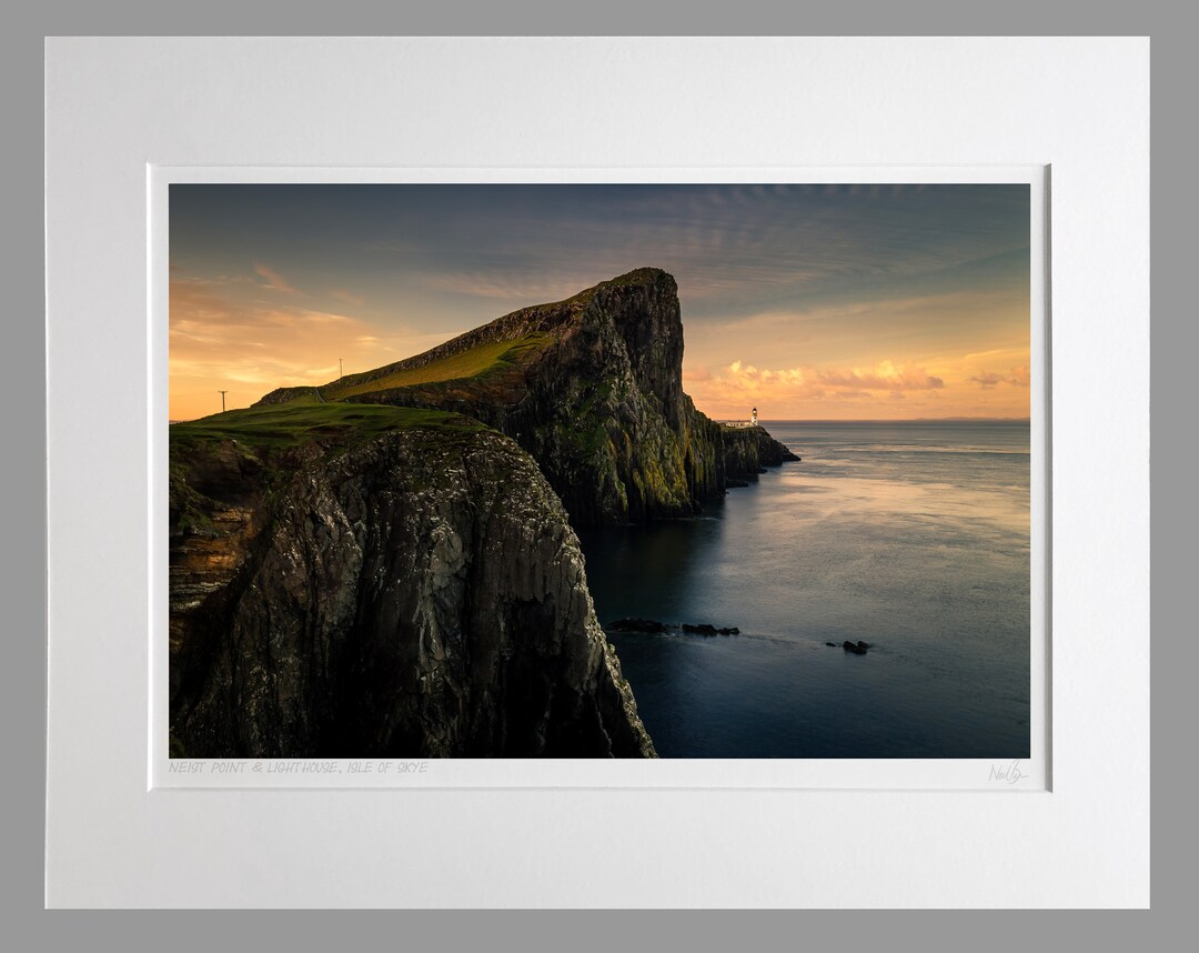 Neist Point & Neist Point Lighthouse, Isle of Skye, Scotland A3 50x40cm ...
