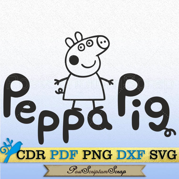 Peppa pig svg clipart printable png cute t shirt files for | Etsy