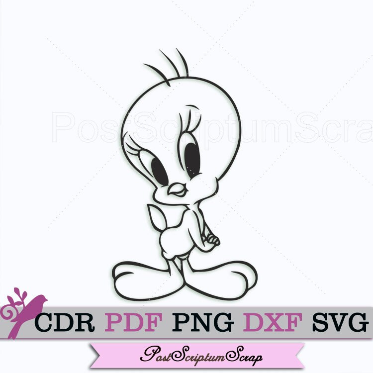 Tweety bird svg files for cricut chicken cartoon kids cliupart | Etsy