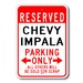 Impala Parking Sign Impala Sign Chevy Impala Impala Sign | Etsy