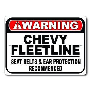 Chevy Fleetline Warning Sign, Seat Belts and Ear Protection Recommended ...