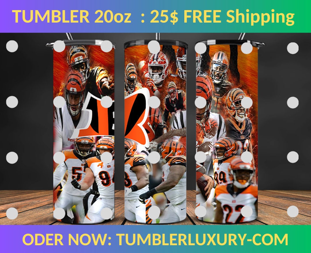 Cincinnati Bengals Logo Tumbler Football Tumbler 20 Oz 32 - Etsy